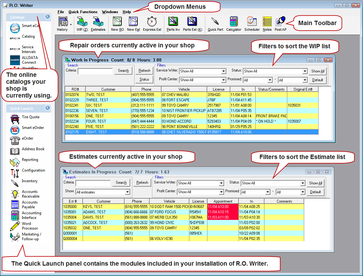 R.O. Writer Main Window
